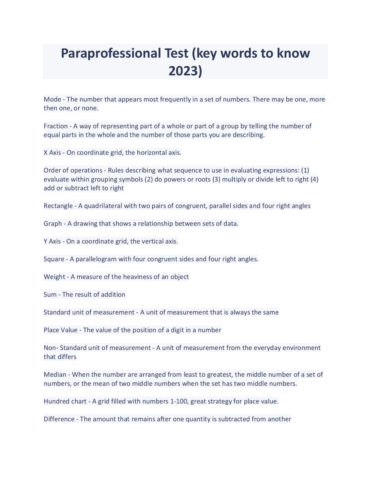Paraprofessional Test: Key Terms and Concepts for 2023 | Exams Advanced ...