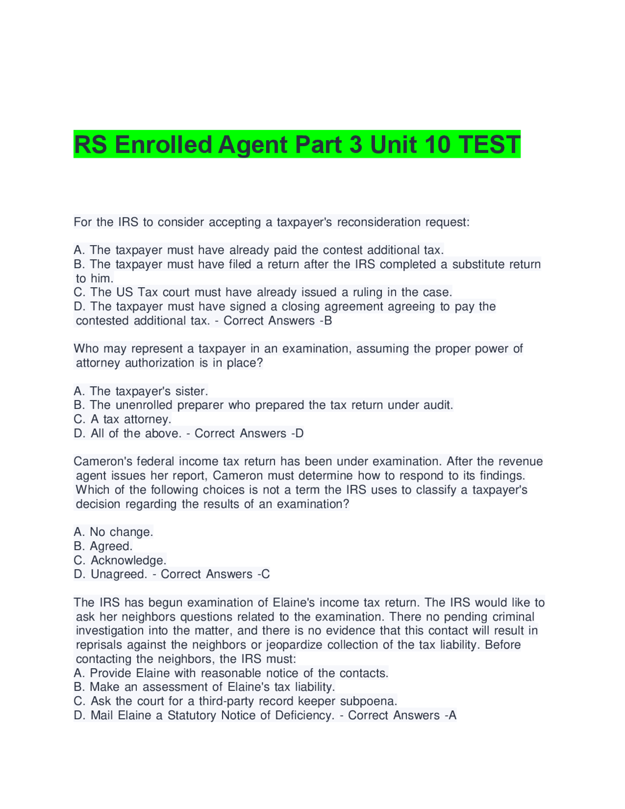 Understanding IRS Examination Procedures | Exams Advanced Education ...