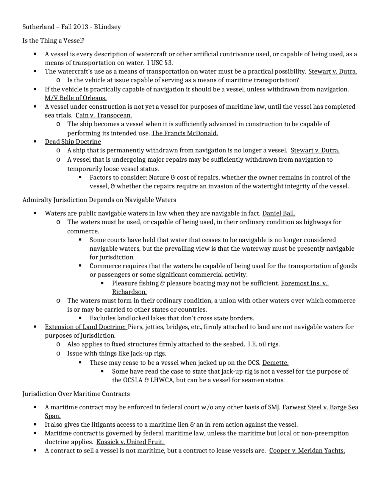 Admiralty Jurisdiction, Maritime Tort, and Workers' Compensation ...