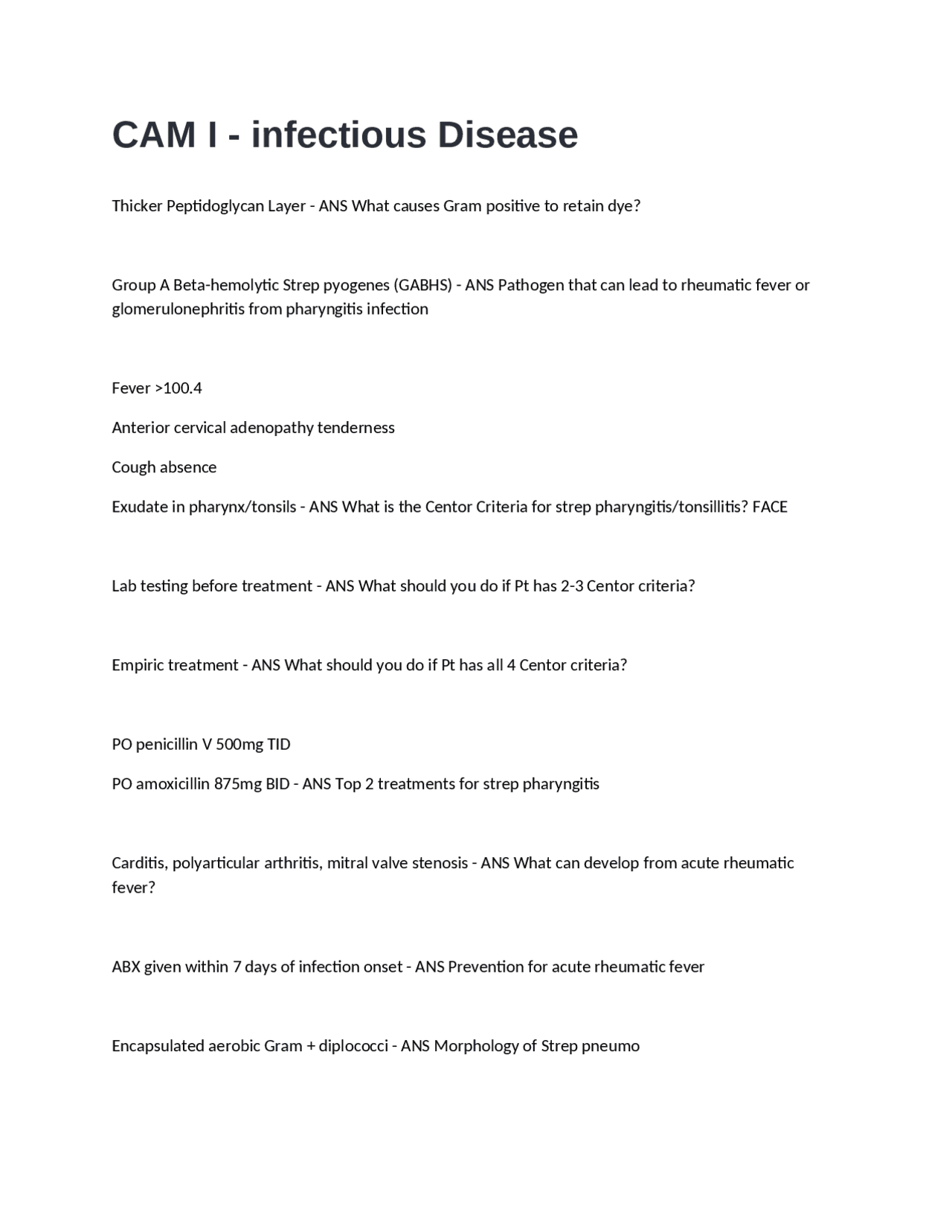 Infectious Disease Pathogen Identification and Treatment | Exams ...