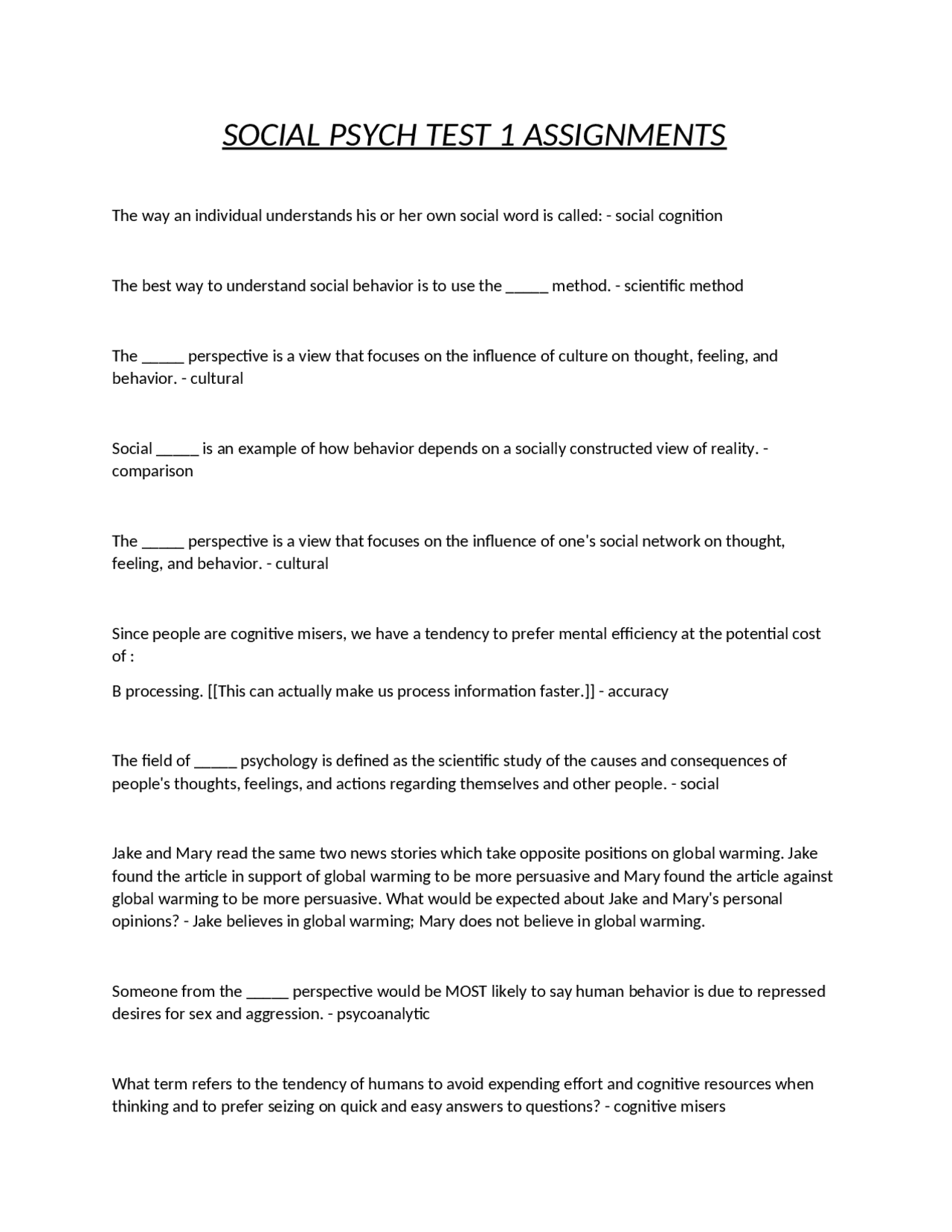 Social Psychology Assignments and Concepts | Exams Advanced Education ...