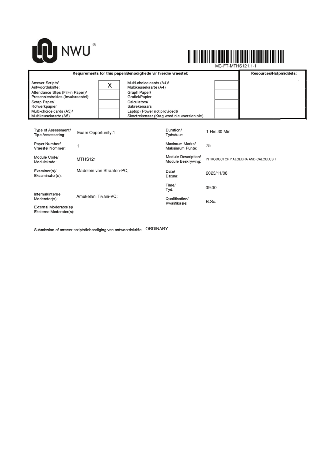 Introductory Algebra And Calculus Exams Advanced Calculus Docsity