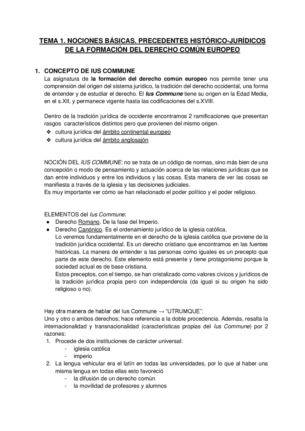 El Ius Commune: Origen y Evolución del Derecho Común Europeo | Esquemas ...