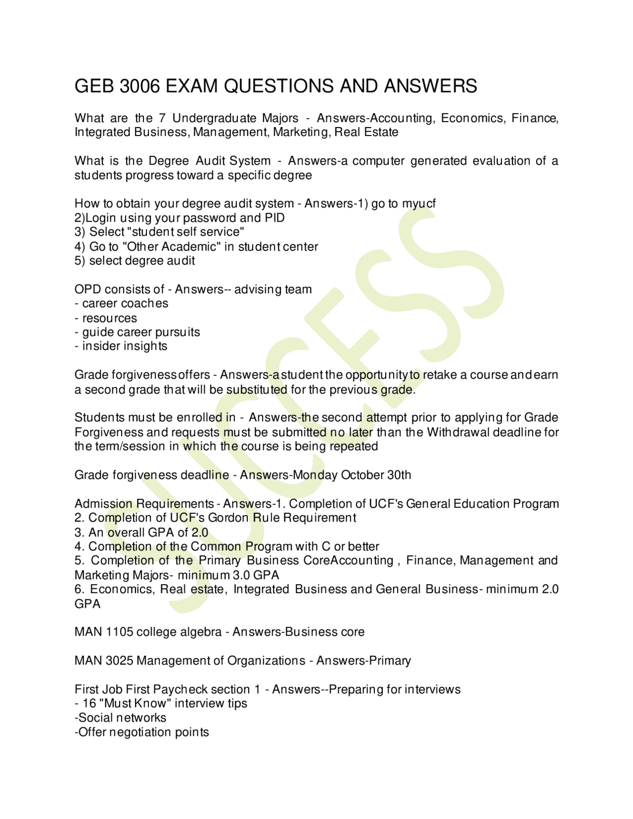 GEB 3006 Exam Questions and Answers: A Guide to Business Studies at UCF ...