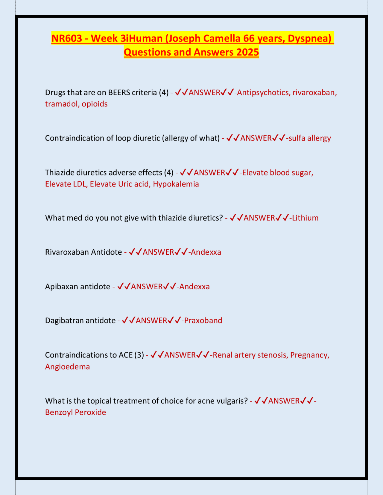 NR603 - Week 3iHuman (Joseph Camella 66 years, Dyspnea) Questions and ...