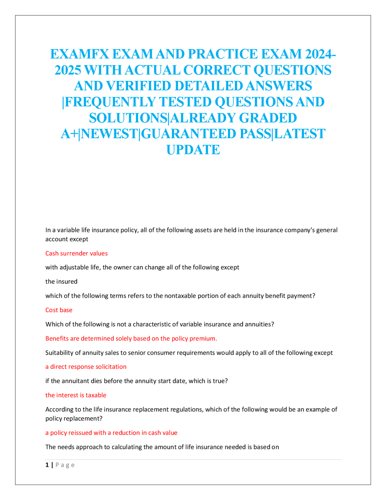 EXAMFX EXAM AND PRACTICE EXAM | Exams Business Economics | Docsity