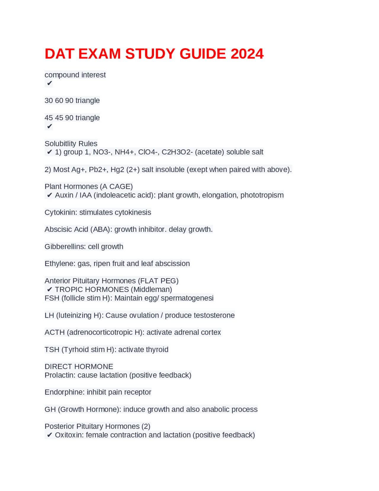 DAT Exam Study Guide 2024: Biology and Chemistry Essentials | Exams ...