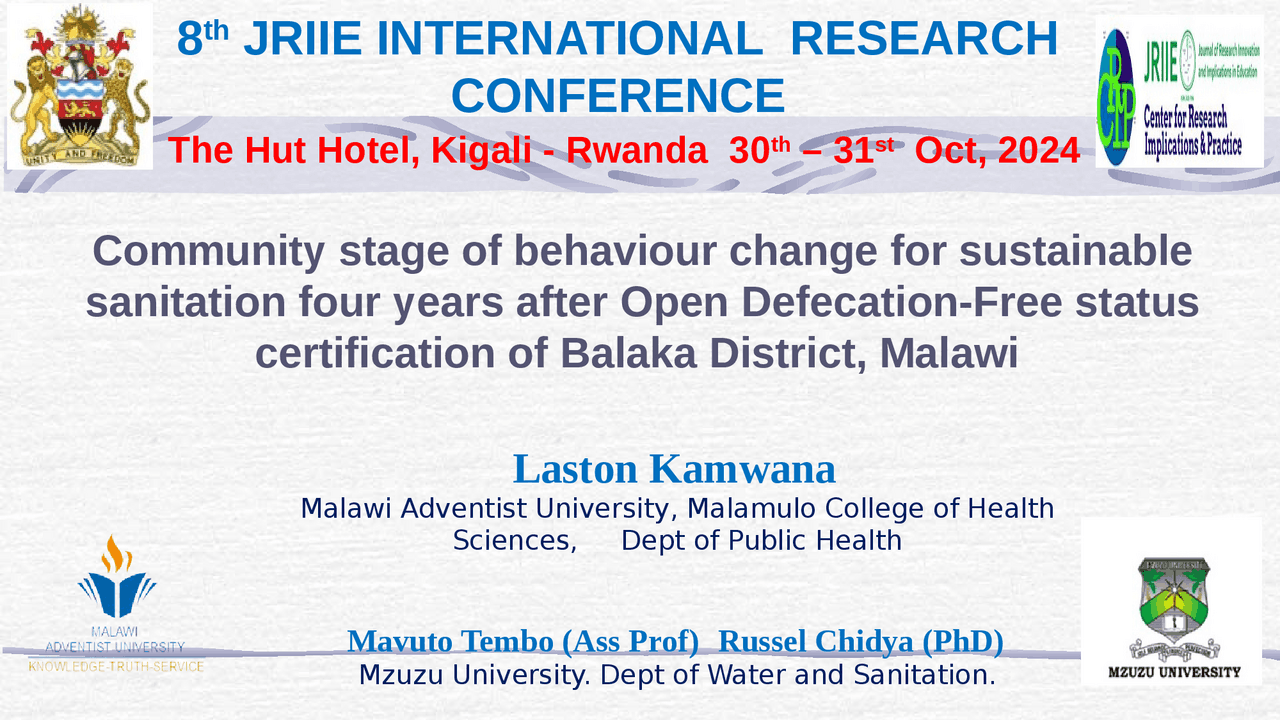 Community-Led Sanitation and Behaviour Change in Balaka | Study Guides, Projects, Research ...