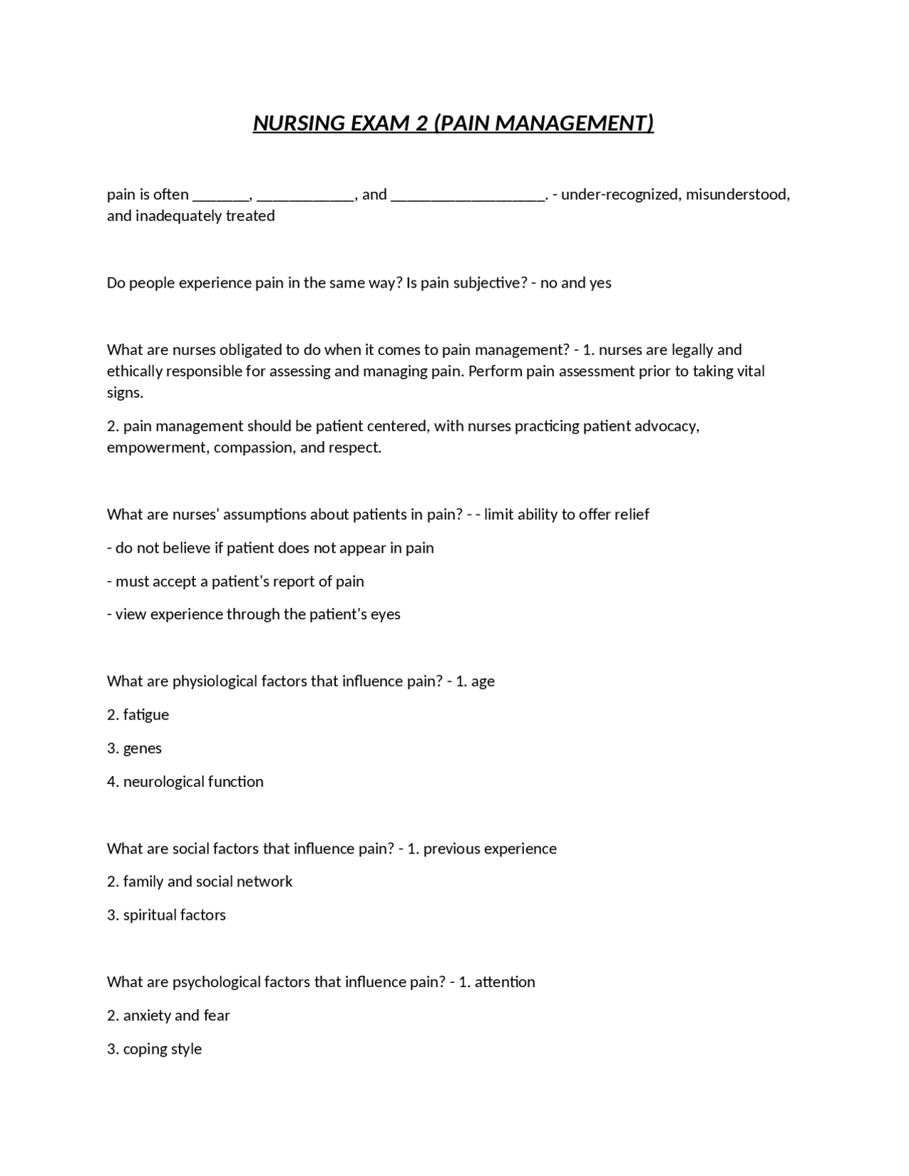 Pain Management in Nursing: A Comprehensive Guide with Exercises and ...