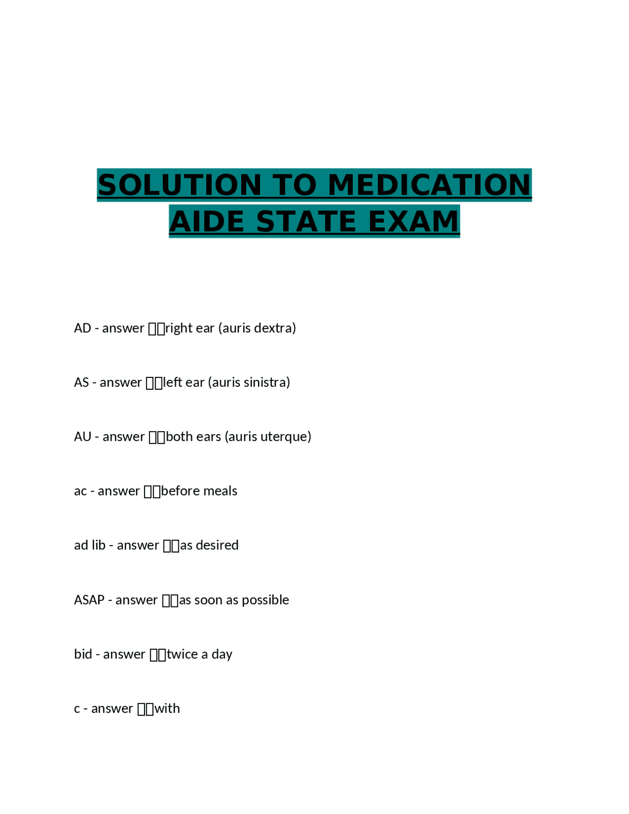 Medication Administration Guide: Abbreviations, Conversions, and Common ...
