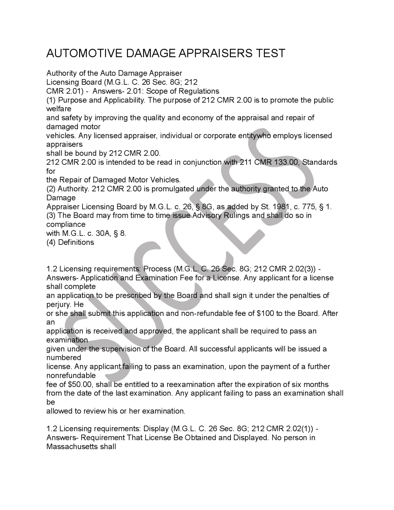 Automotive Damage Appraisers Licensing Requirements and Regulations in ...