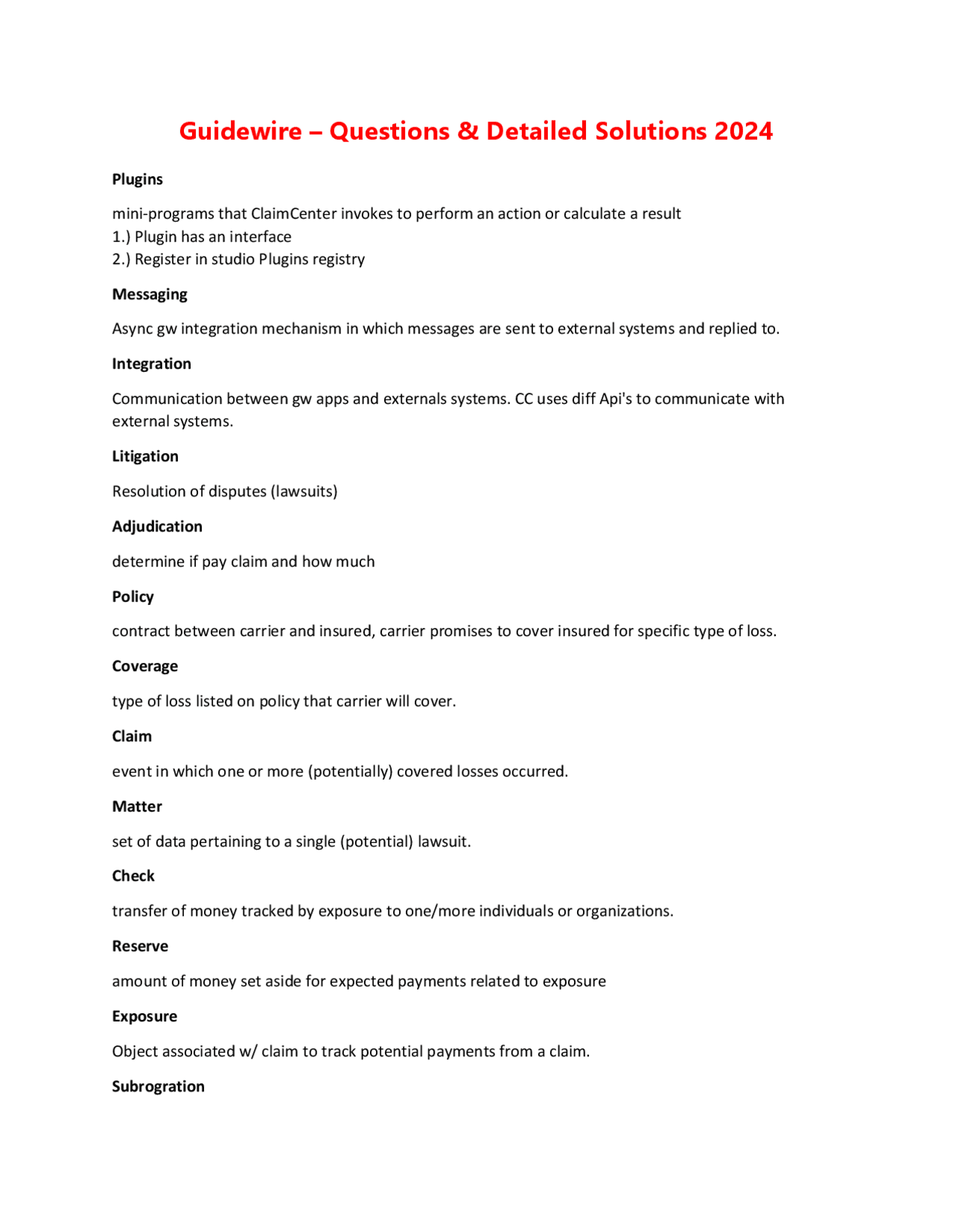 Guidewire ClaimsCenter: A Comprehensive Guide to Plugins, Messaging ...