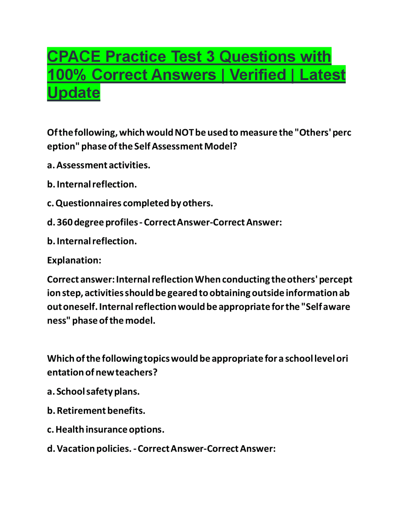 CPACE Practice Test 3: Educational Leadership and Administration ...