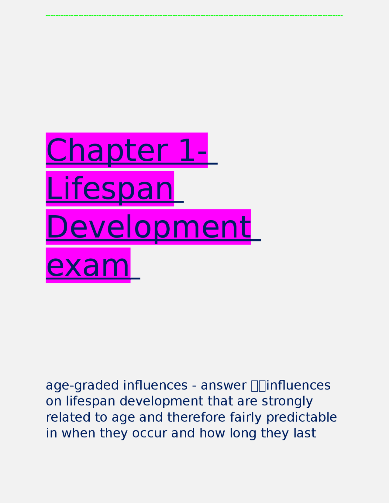 Lifespan Development Exam: Key Concepts and Definitions | Exams Nursing ...