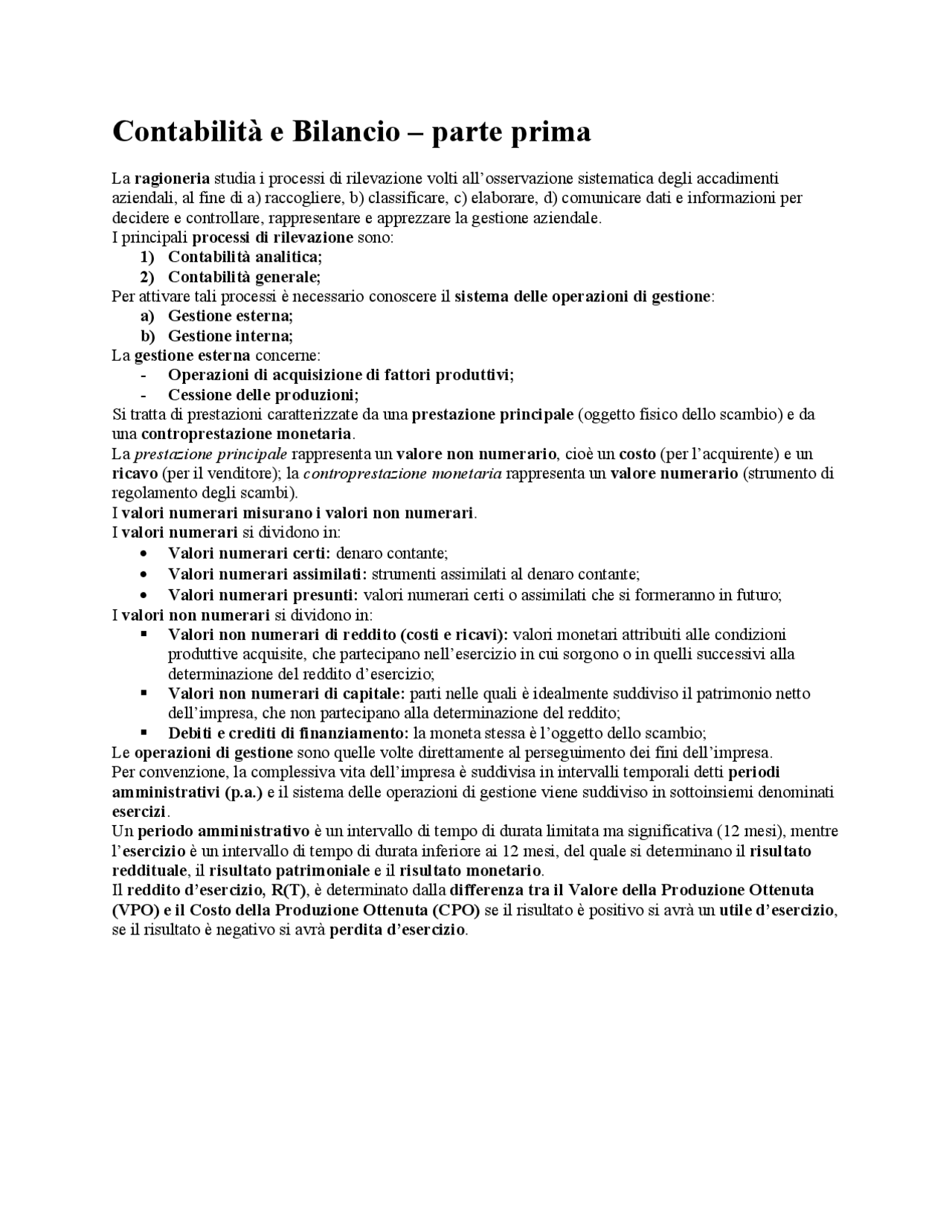 Contabilità Generale: Esercizi e Spiegazione dei Criteri di Valutazione | Appunti di Analisi Di ...
