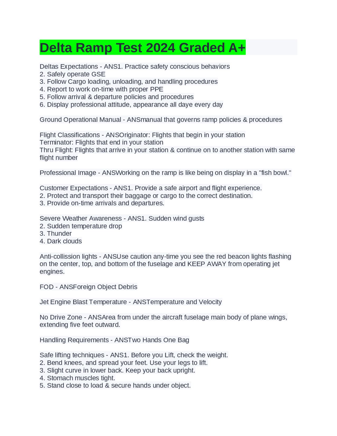 Delta Ramp Test 2024: A Comprehensive Guide to Ramp Operations | Exams ...