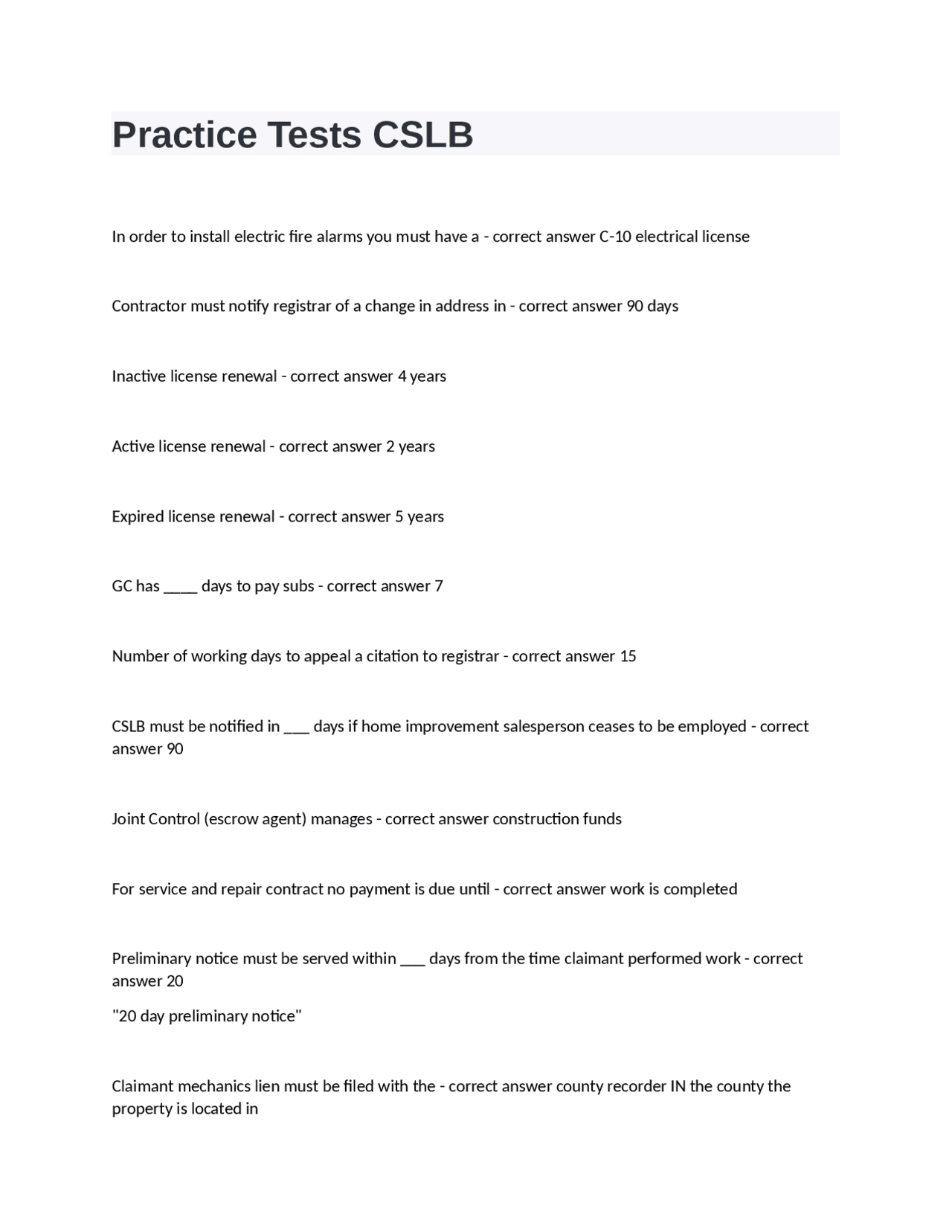 CSLB Practice Tests: Essential Information for Construction ...