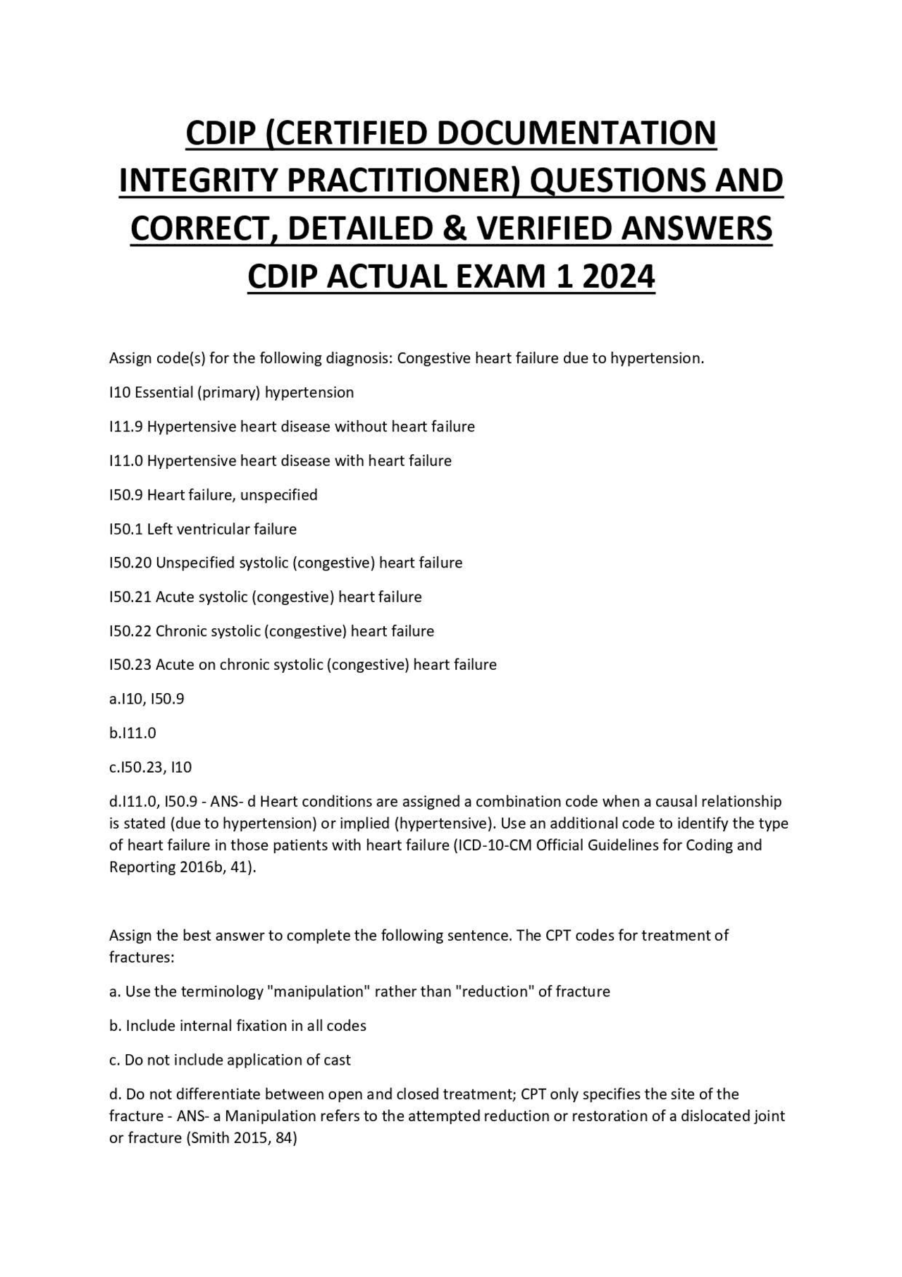CDIP (CERTIFIED DOCUMENTATION INTEGRITY PRACTITIONER) QUESTIONS AND ...