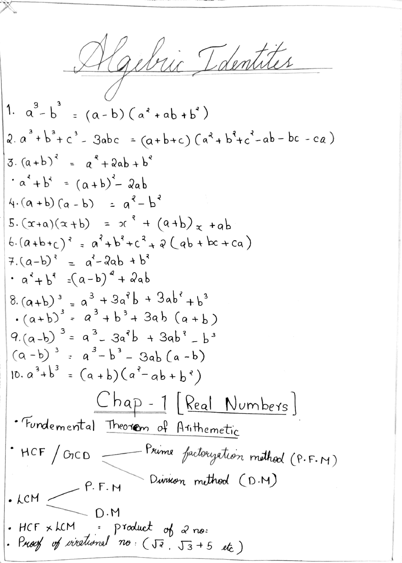 Mathematics Formula Sheet | Schemes and Mind Maps Mathematics | Docsity