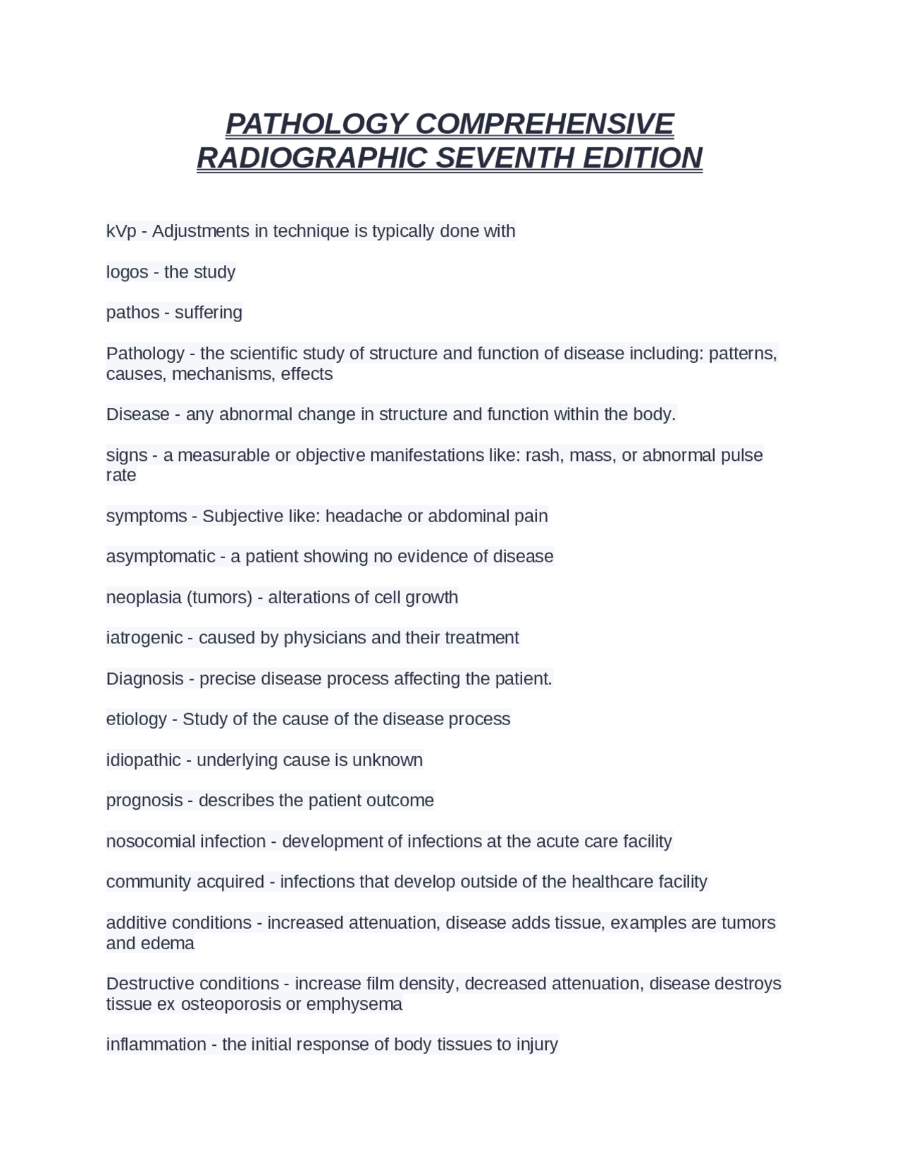 Pathology: A Comprehensive Guide to Disease and Radiographic Techniques ...