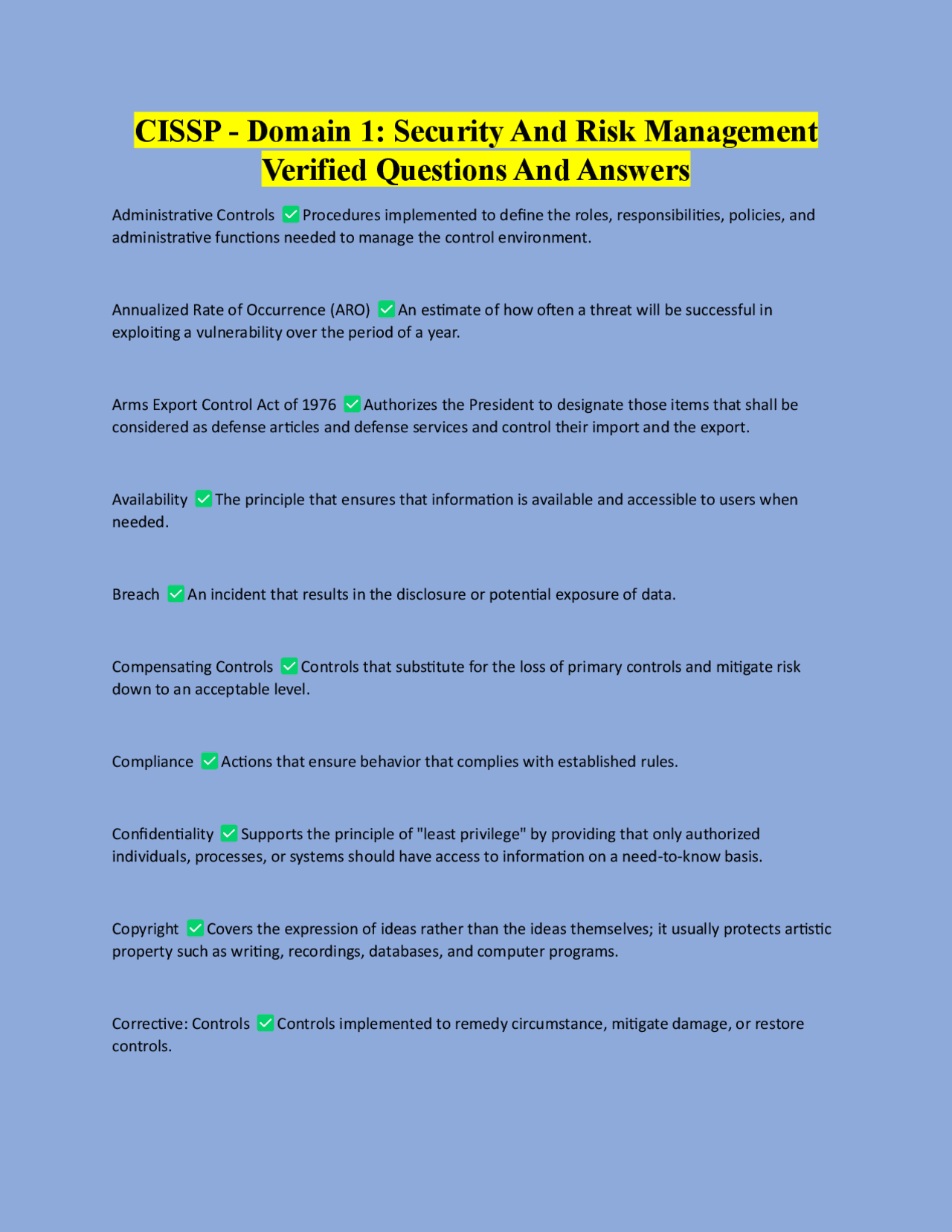 CISSP Domain 1: Security and Risk Management - Key Concepts and ...