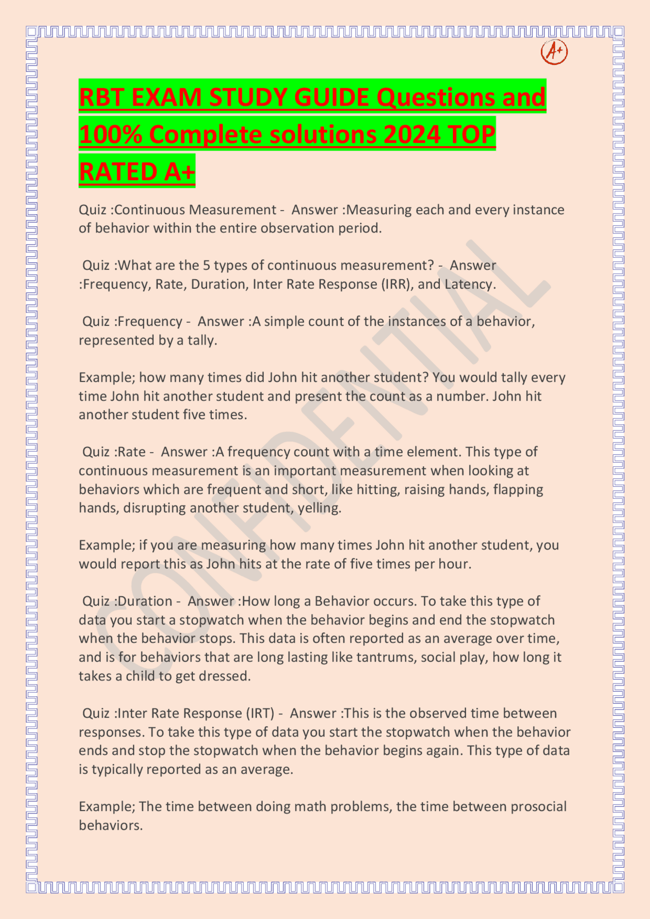 RBT EXAM STUDY GUIDE Questions and 100% Complete solutions 2024 TOP ...