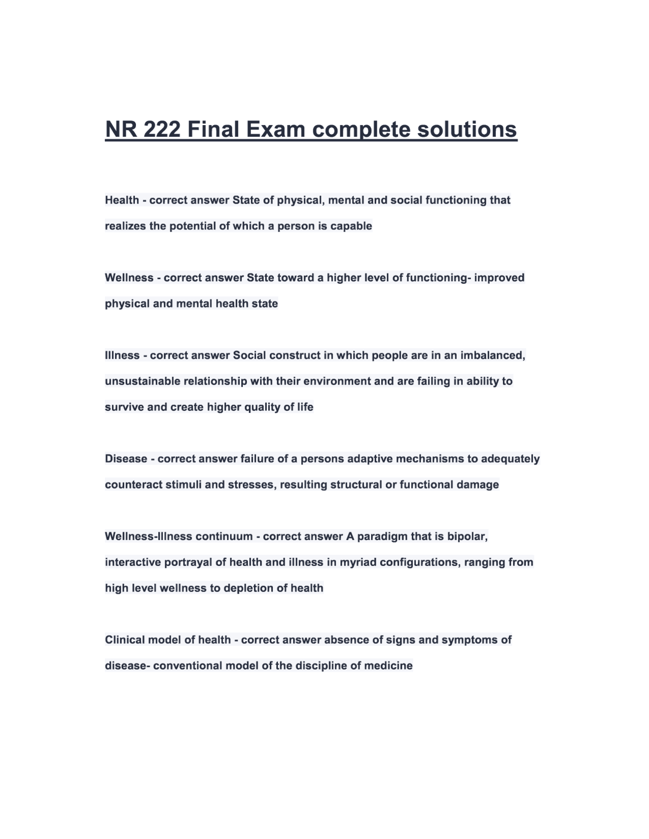 NR 222 Final Exam complete solutions.pdf | Exams Nursing | Docsity