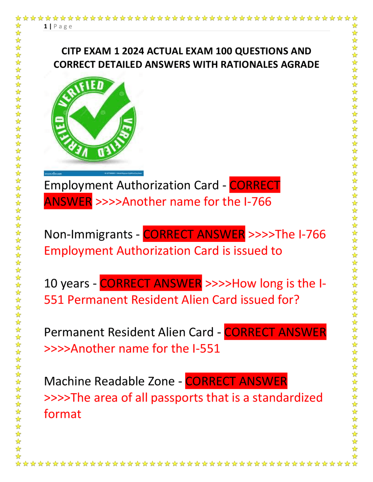 CITP EXAM 1 2024 ACTUAL EXAM 100 QUESTIONS AND CORRECT DETAILED ANSWERS ...