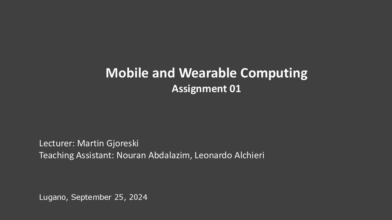 Mobile and Wearable Computing Assignment 01: StepAppV1 and Android Application Components ...