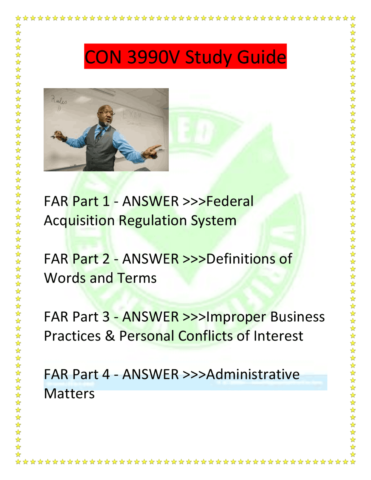 FAR Study Guide: Key Concepts and Regulations | Exams Nursing | Docsity