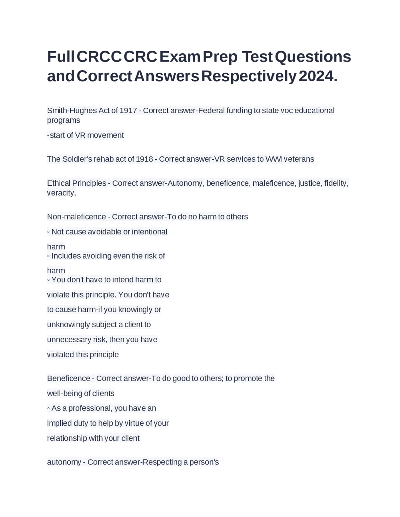 CRCC CRC Exam Prep: Key Legislation and Ethical Principles in ...