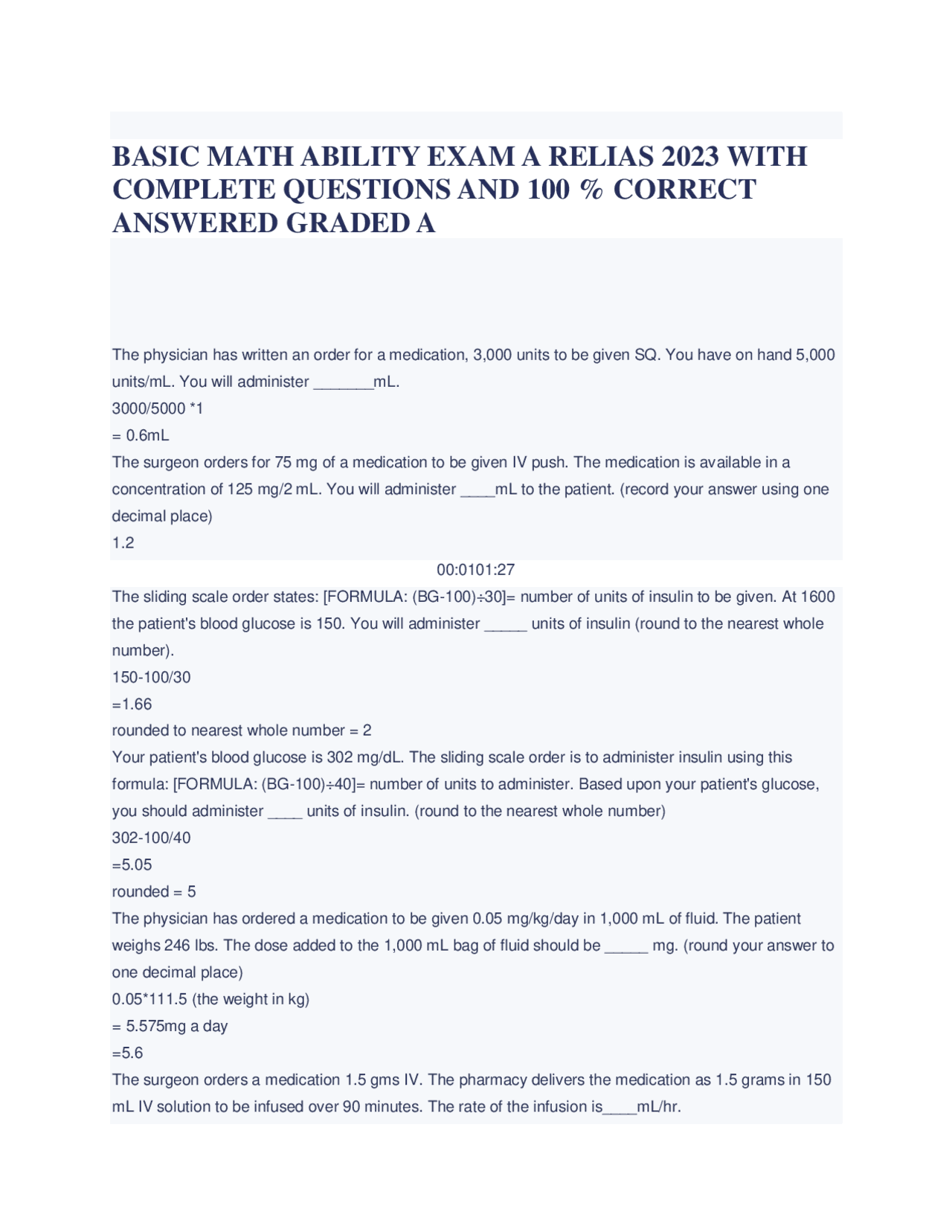 Basic Math Ability Exam: A RELIAS 2023 Guide with Solutions | Exams ...