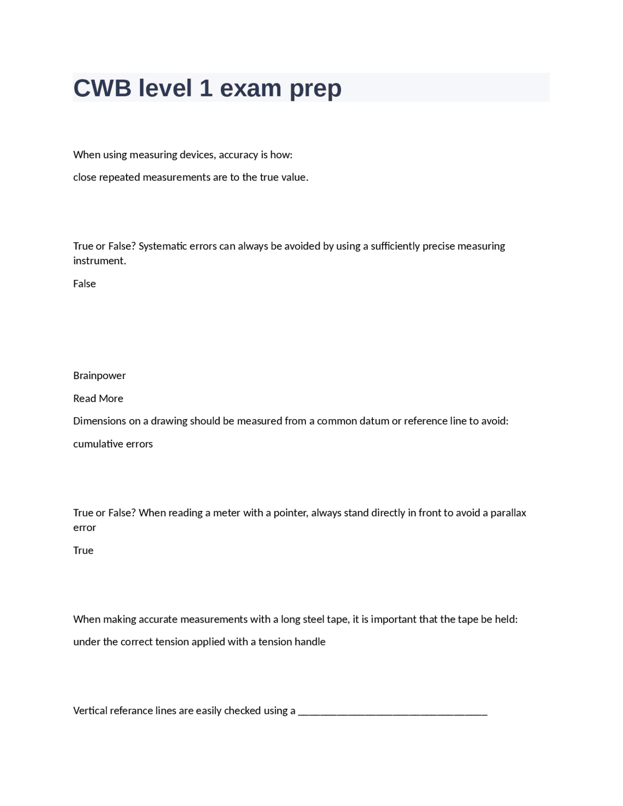 CWB Level 1 Exam Prep: Welding Measurement and Inspection | Exams ...