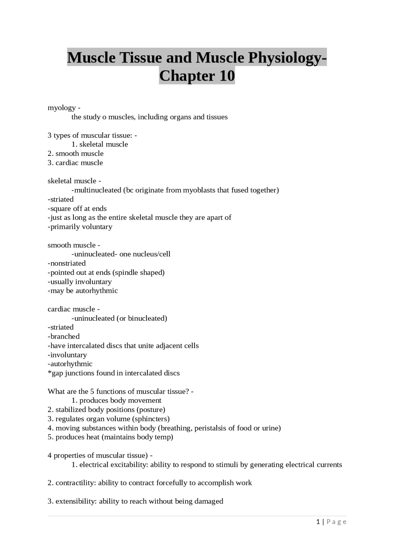 Muscle Tissue and Muscle Physiology: A Comprehensive Overview | Exams ...