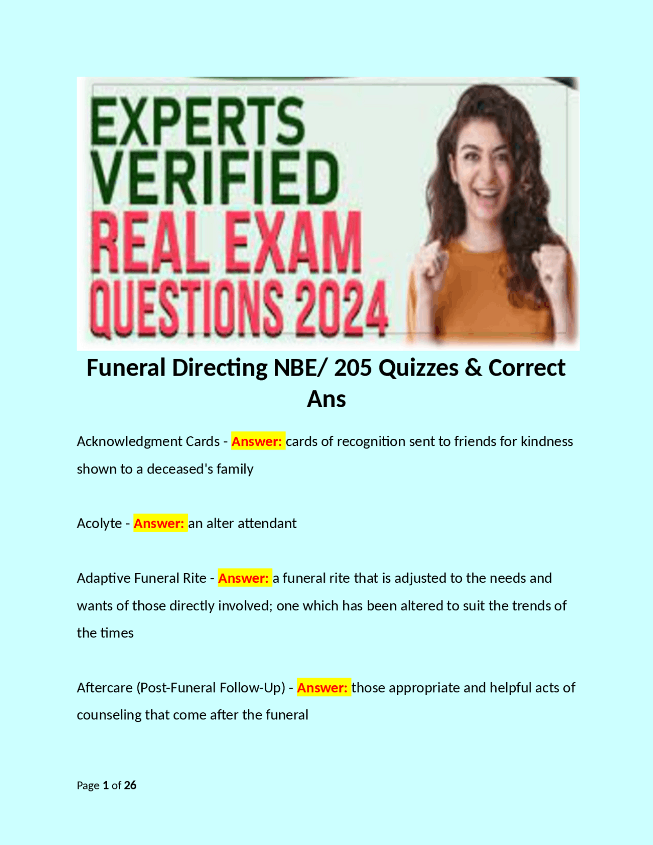 Glossary of Funeral Terms: Definitions and Explanations for Students ...