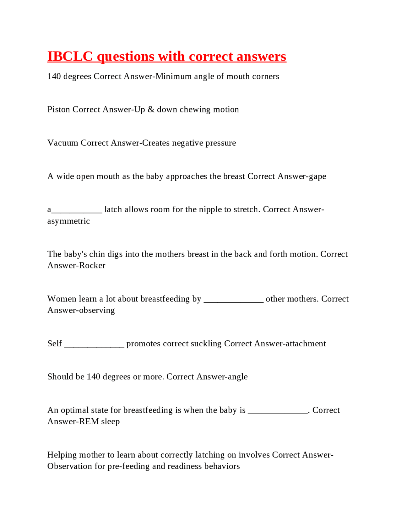 IBCLC Exam Preparation: Questions and Answers on Breastfeeding | Exams ...