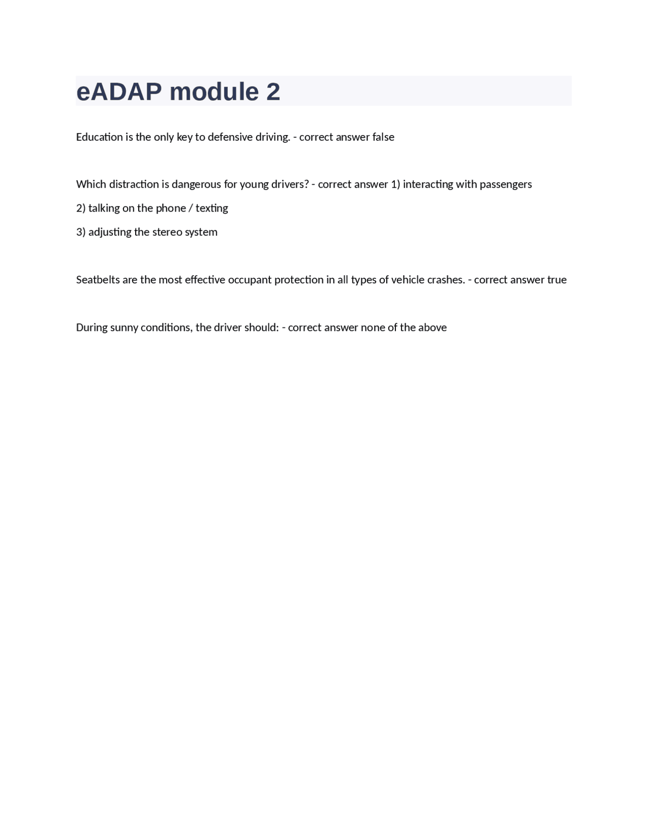 eADAP module 2 Questions with complete solution | Exams European ...