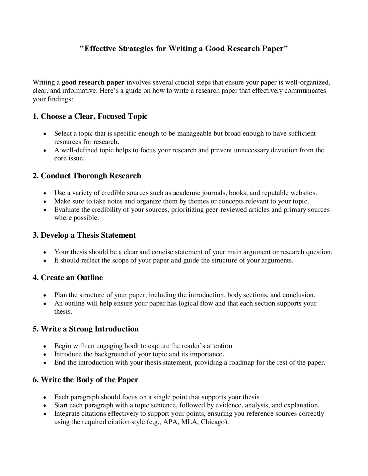 Effective Strategies for Writing a Good Research Paper.pdf | Study ...