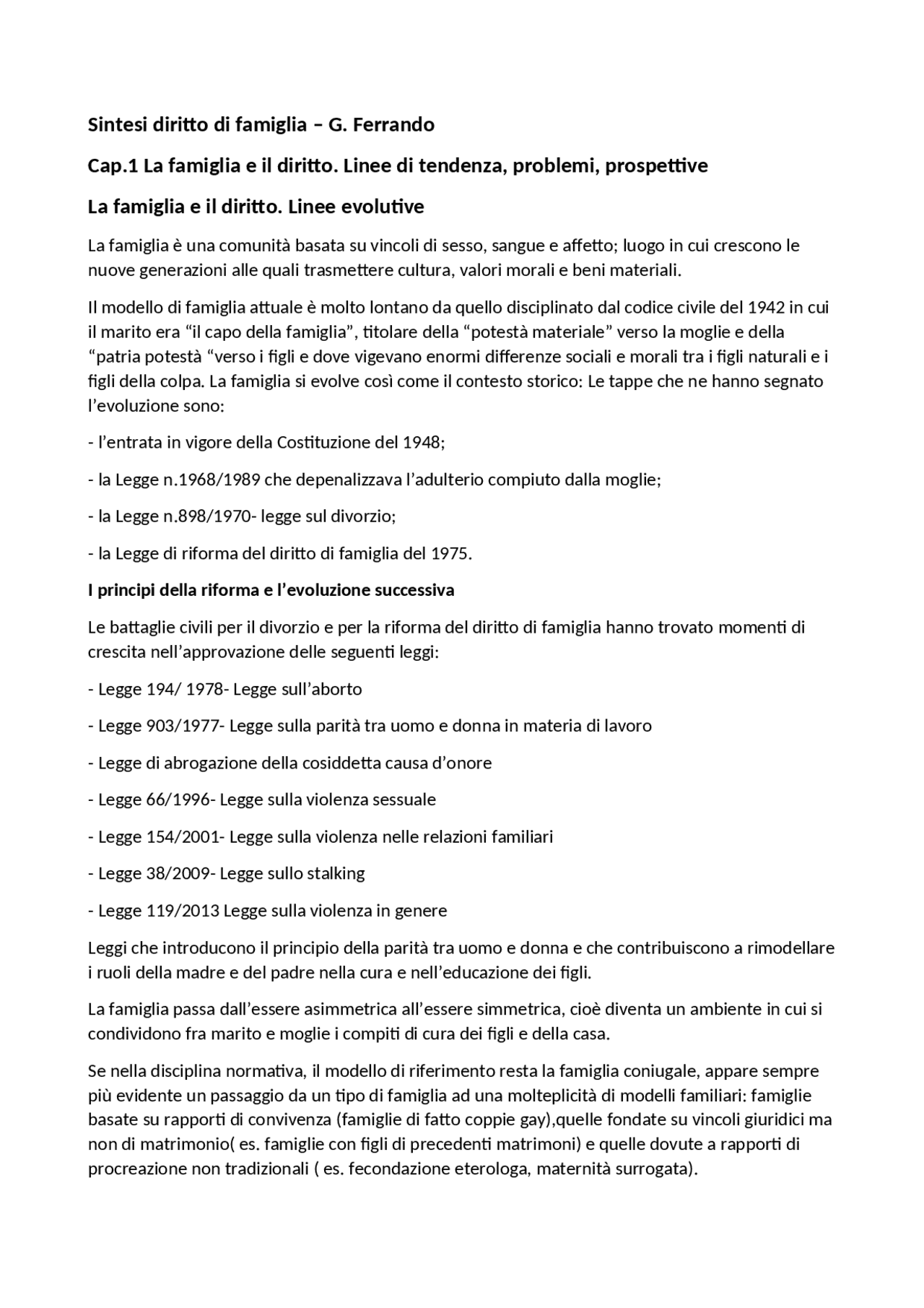 Diritto di Famiglia: Matrimonio, Separazione e Divorzio - Prof. Musello ...