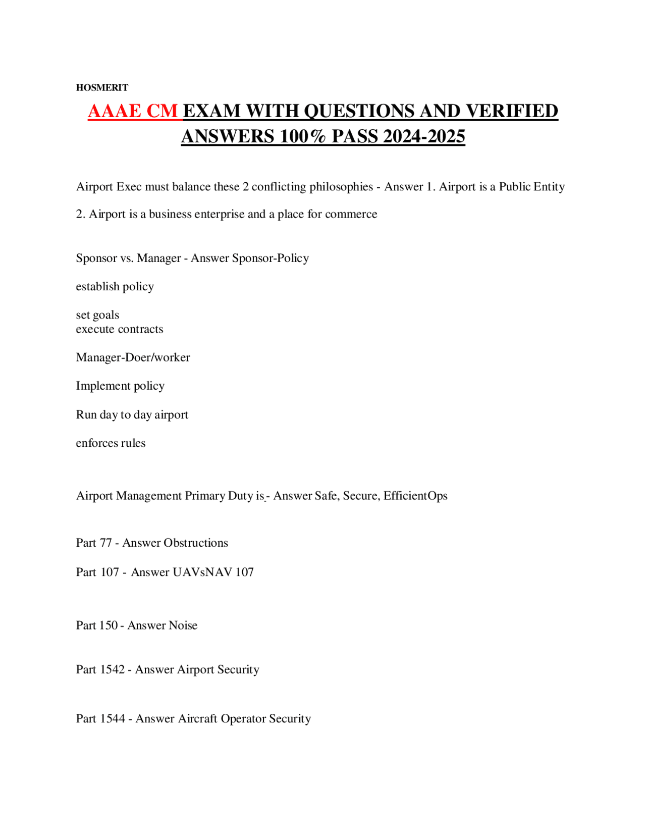 AAAE CM EXAM WITH QUESTIONS AND VERIFIED ANSWERS 100% PASS 2024-2025 ...
