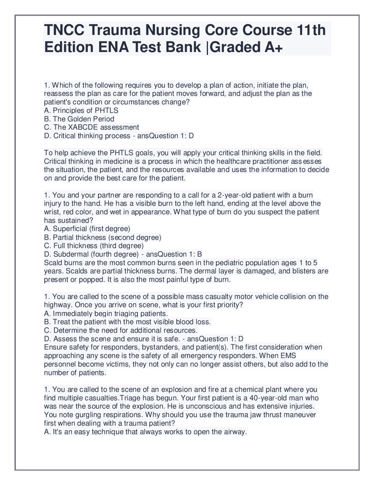 TNCC TEST 2023-2024 (1).pdf | Exams Nursing | Docsity