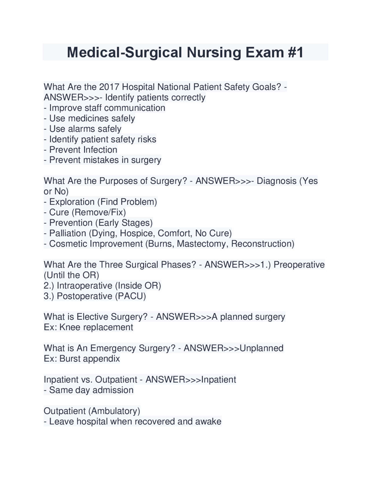 Medical Exam Questions & Answers 2024 .pdf | Exams Medicine | Docsity