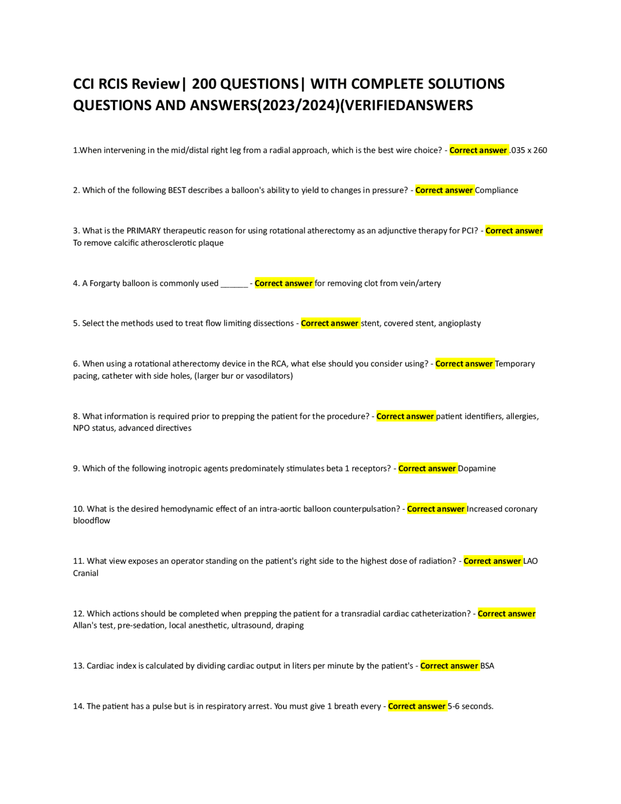 CCI RCIS Review| 200 QUESTIONS| WITH COMPLETE SOLUTIONS QUESTIONS AND ...