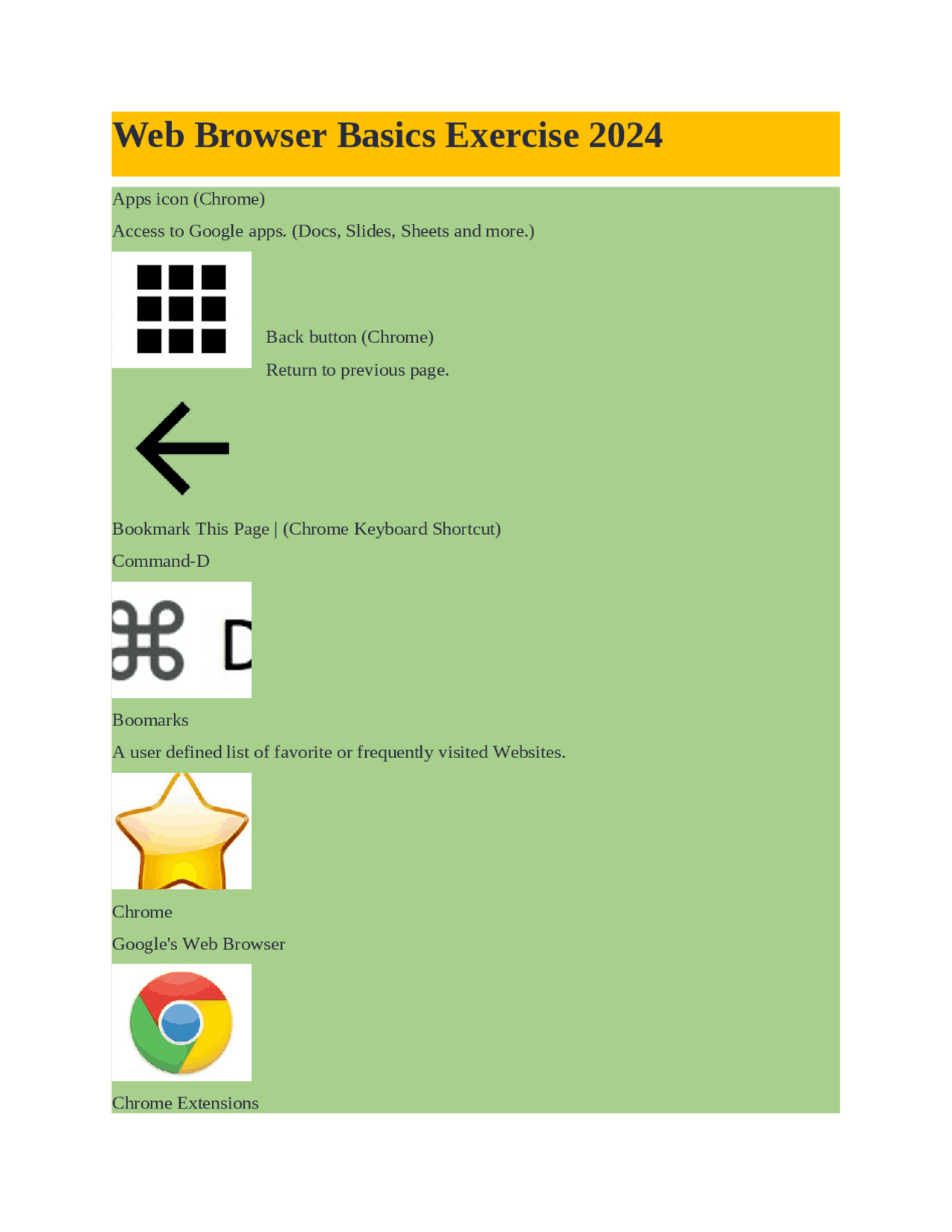 Web Browser Basics Exercise 2024/2025 | Exercises Information ...
