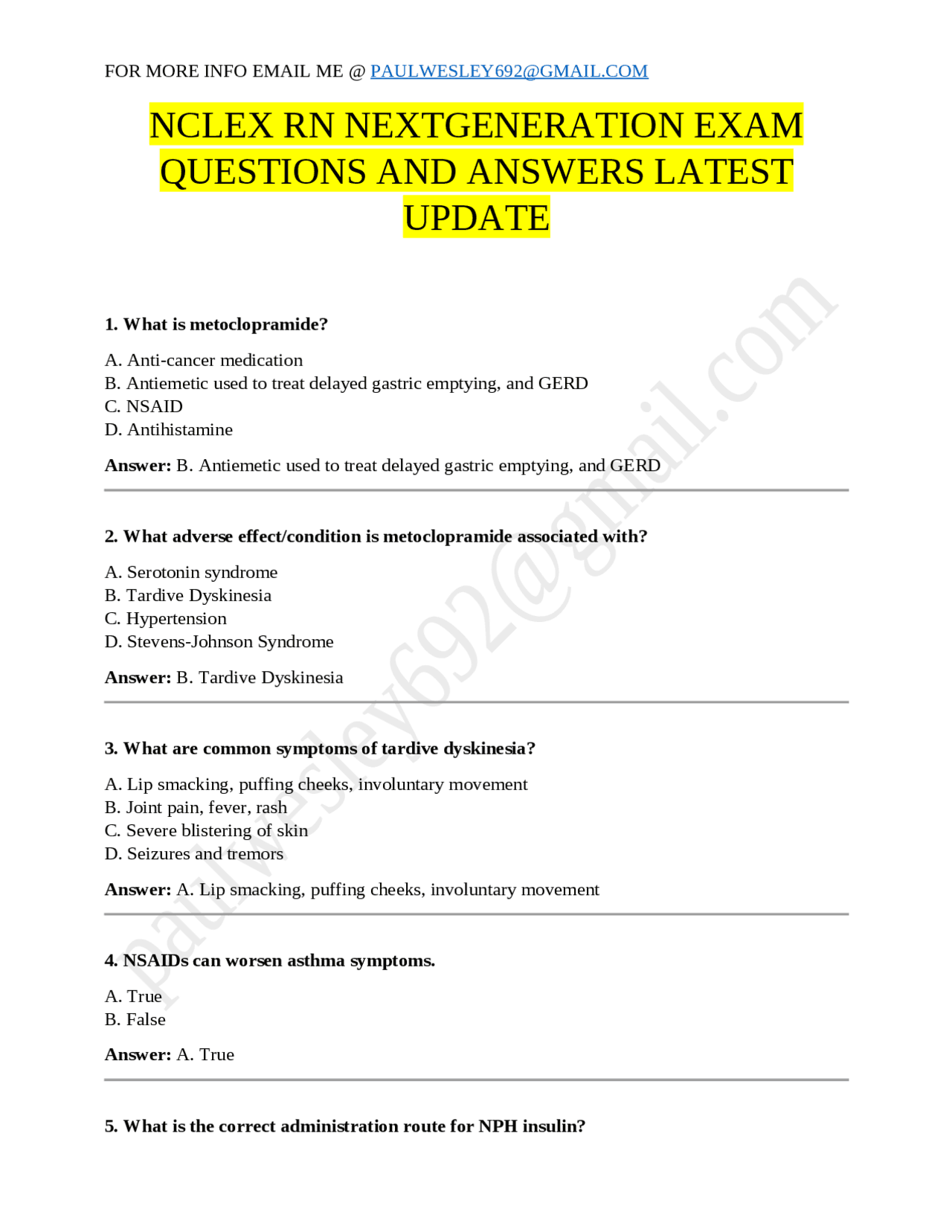NCLEX RN Next Generation Exam Questions and Answers | Exams Nursing ...