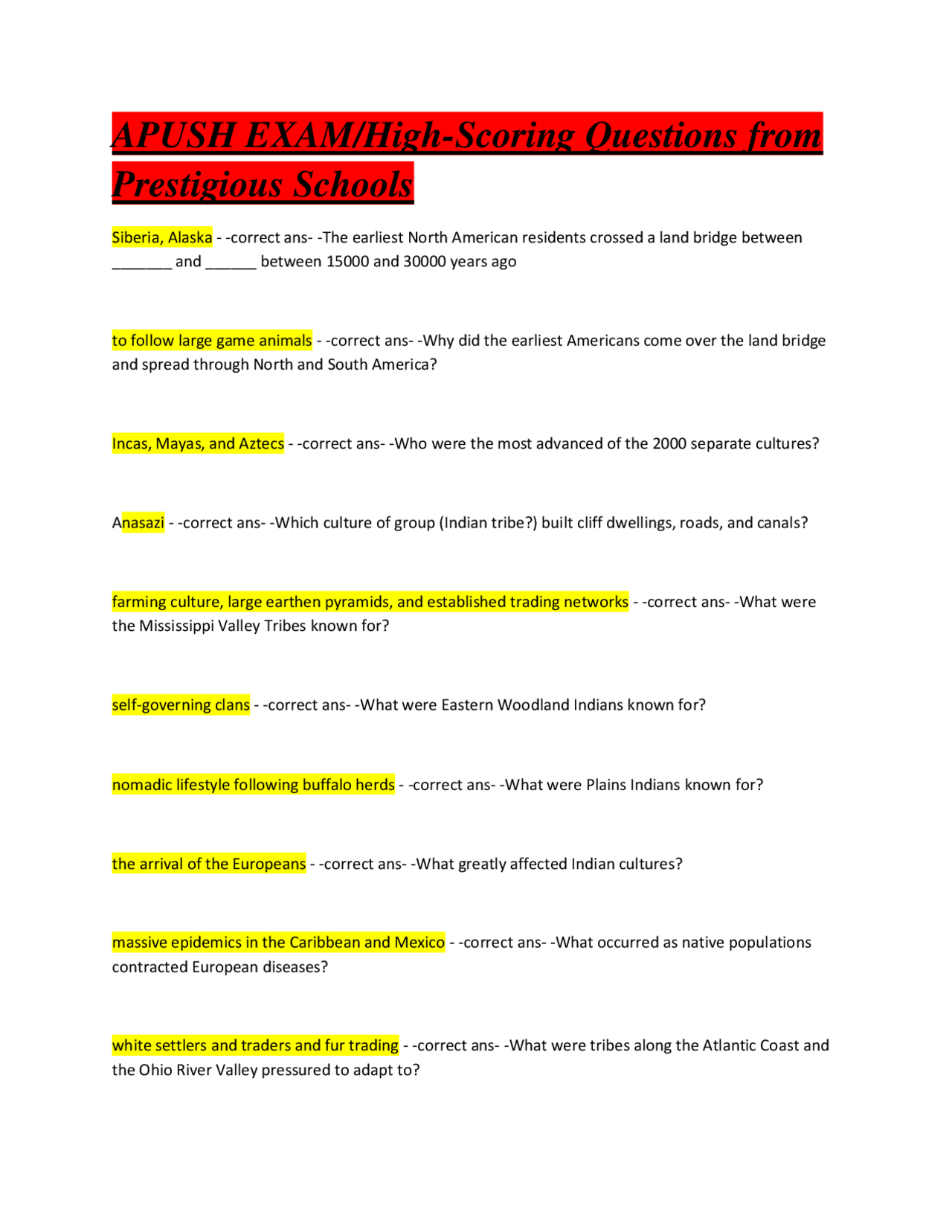 2025 APUSH Exam – Complete Study Guide, Practice Questions, and Expert ...