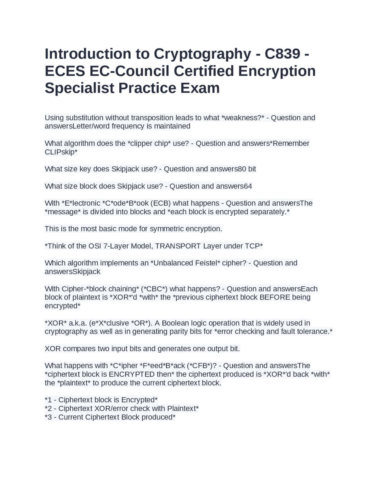ECES EC-Council Certified Encryption Specialist Practice Exam with ...