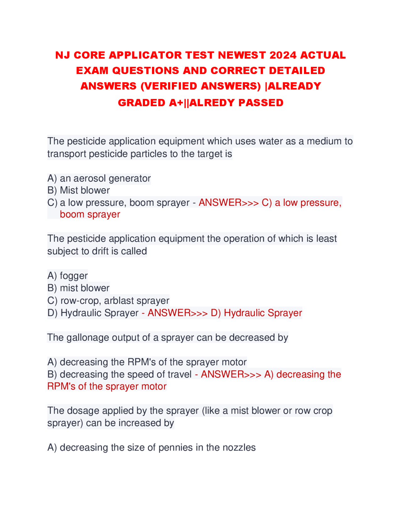 NJ CORE APPLICATOR TEST NEWEST 2024 ACTUAL EXAM QUESTIONS AND CORRECT ...