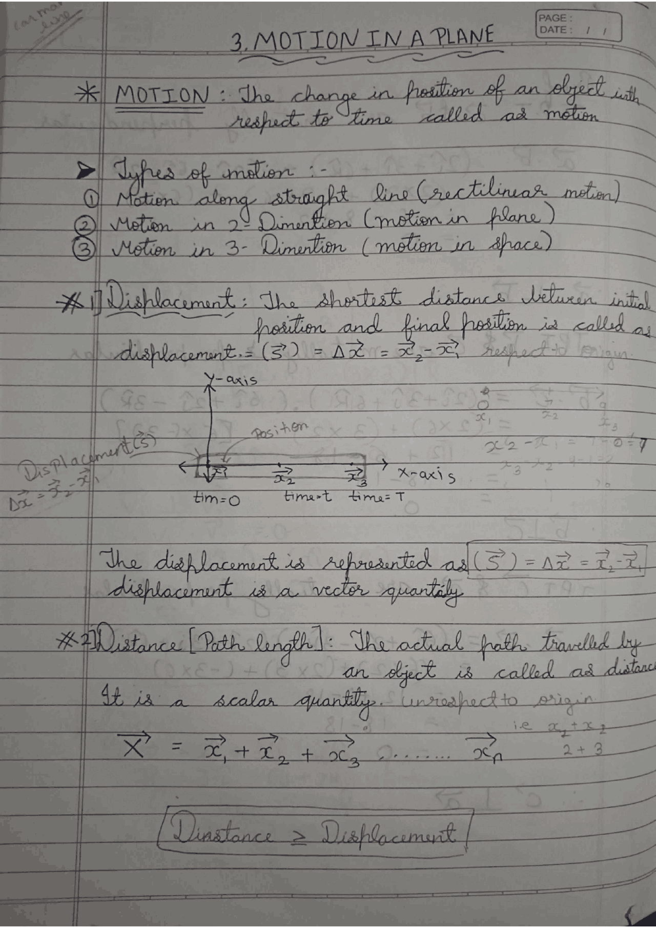 Motion In PlaneShort notes for jee/ neet/ mhcet/boards and other ...