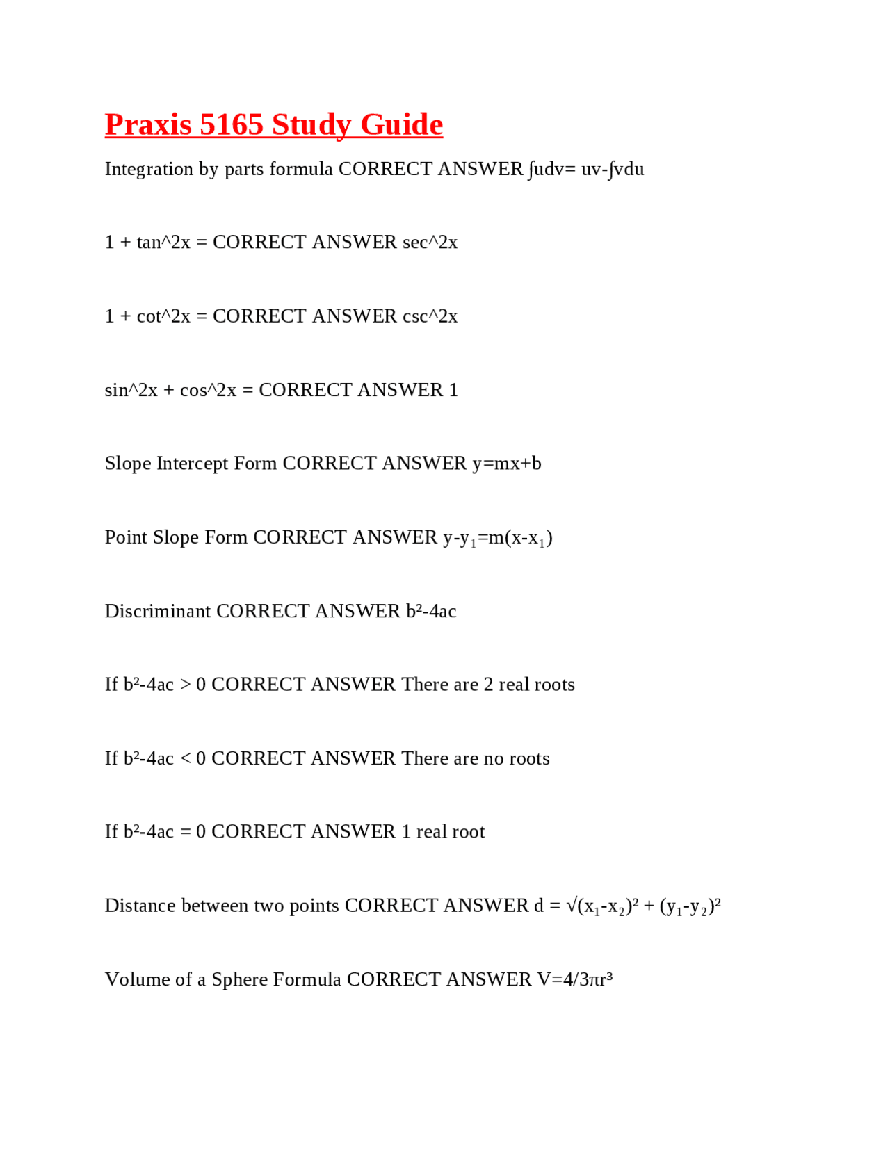 Praxis 5165 Study Guide | Exams Advanced Education | Docsity